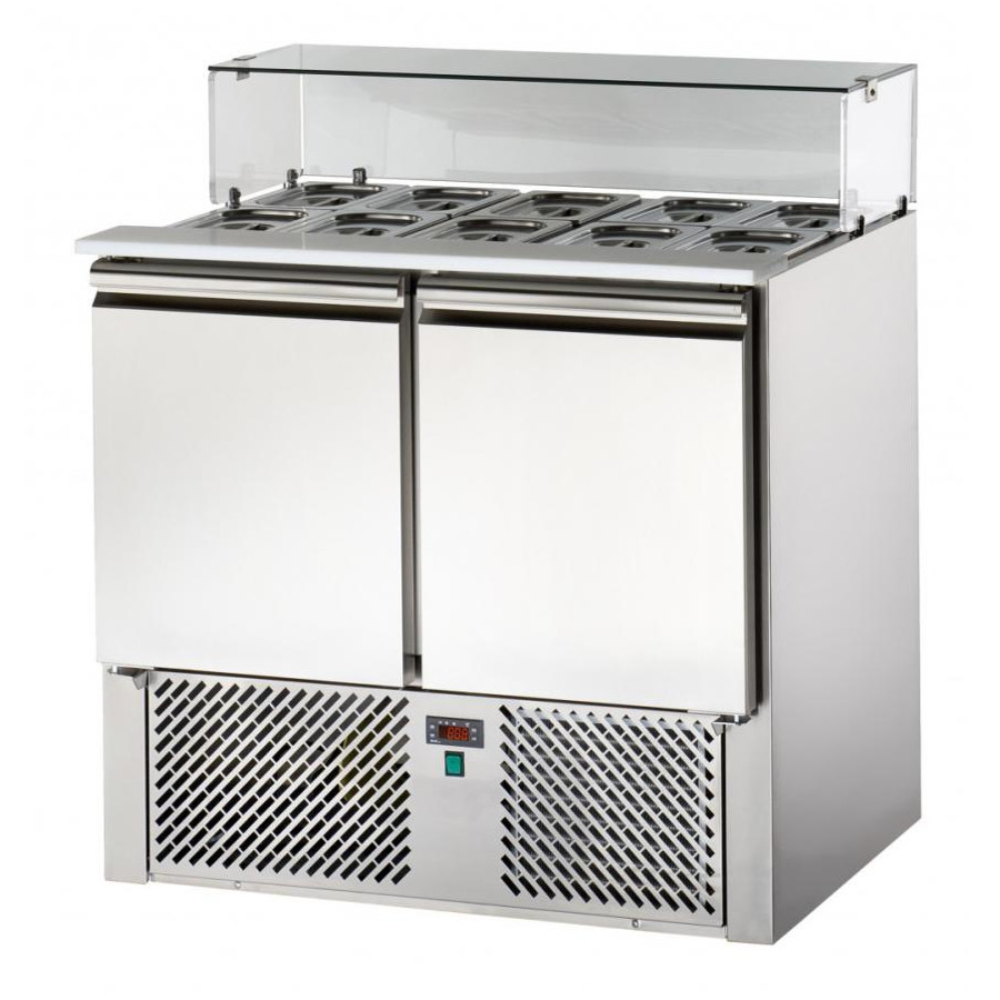 Ψυγείο βιτρίνα σαλατών με 2 πόρτες 900x700x1058 TDM - inox24